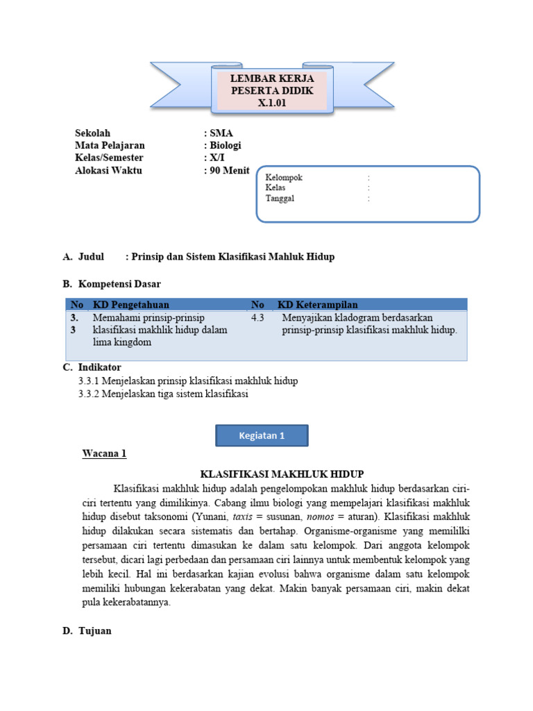 LKPD Klasifikasi | PDF