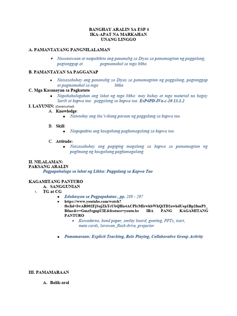 Co 2 For Esp 4 Quarter 4 Week 1 | PDF