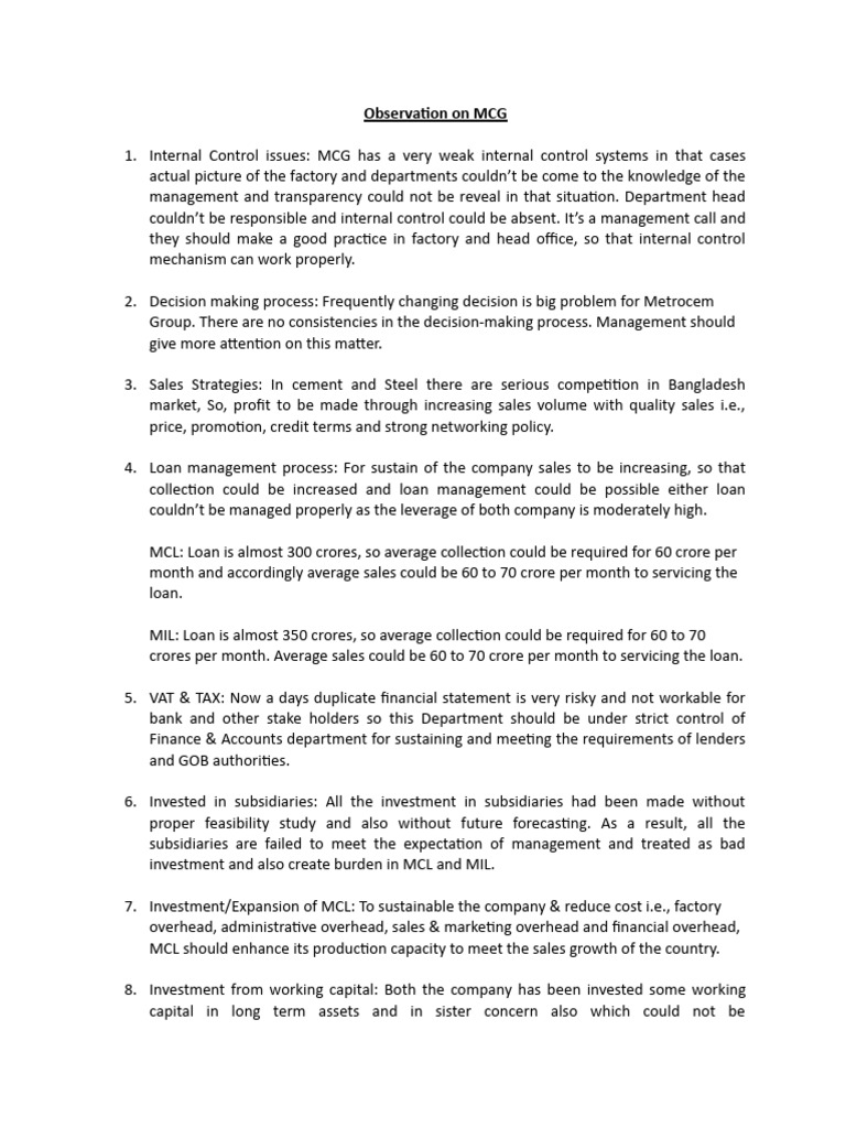 Observation On MCG | PDF