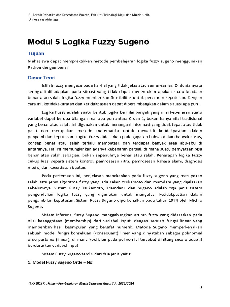 Fuzzy Sugeno | PDF