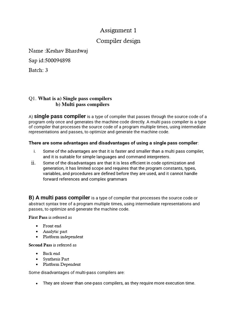CD Assignment1 | PDF | Compiler | Regular Expression