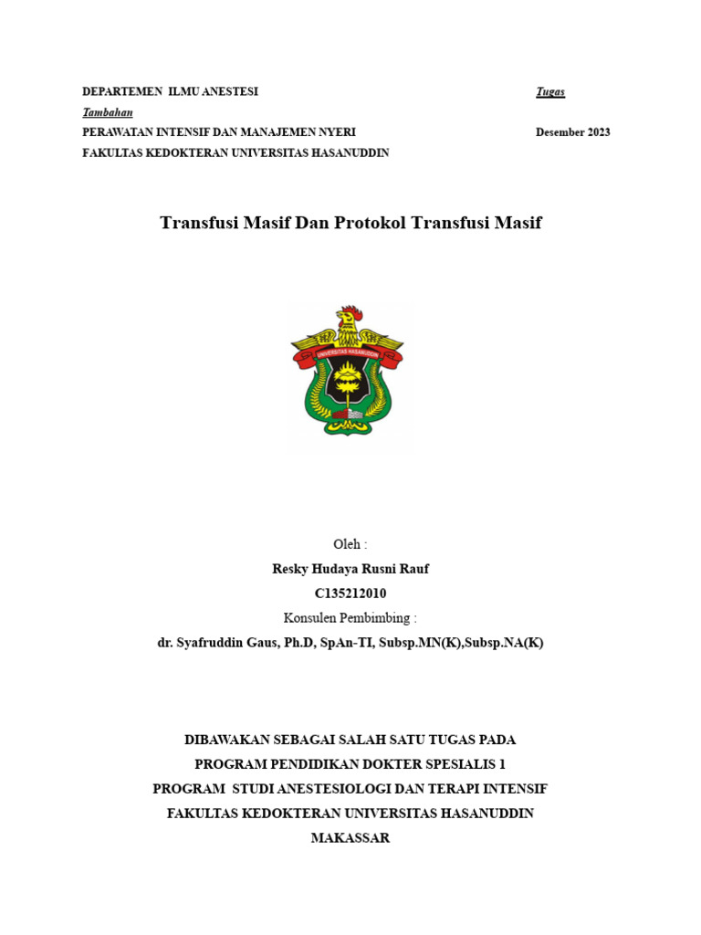 Perdarahan Masif | PDF