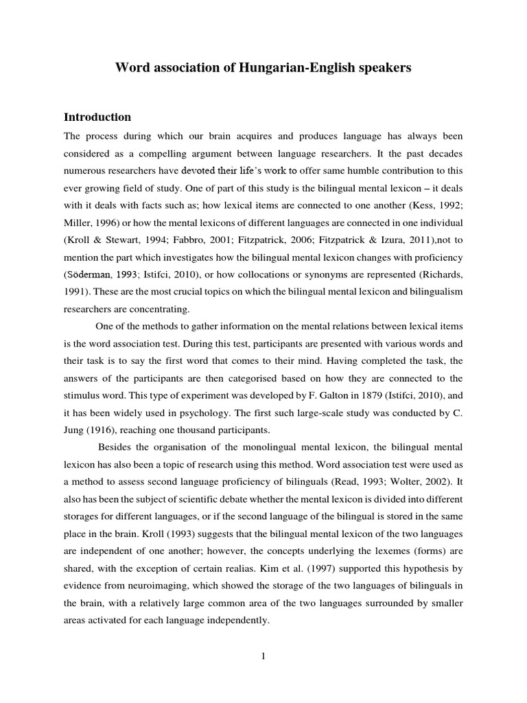Word Association Test - 02 | PDF | Linguistics | Cognitive Science