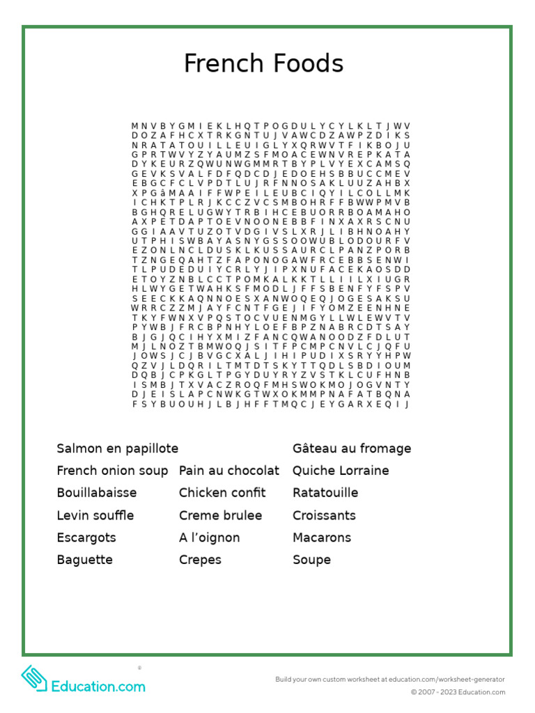 French Foods | PDF | Cocina, comidas y vino