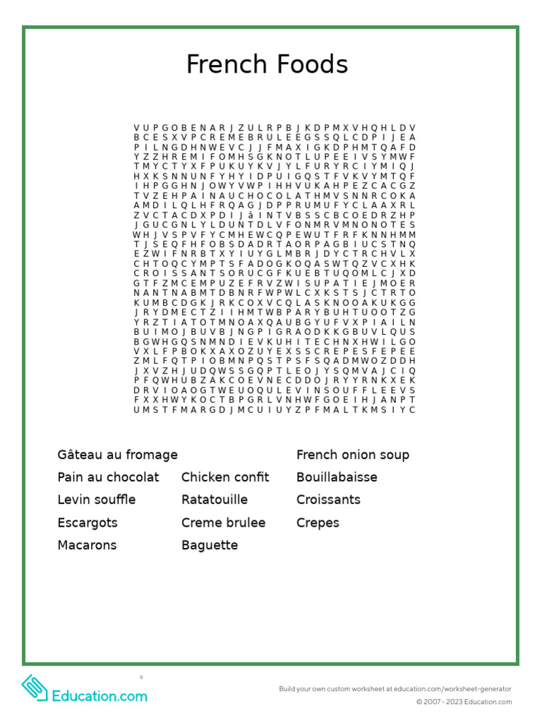 French Foods | PDF | Baked Goods