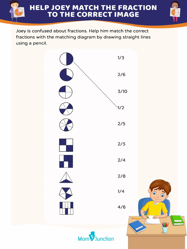 Fractions Worksheets Match The Correct Image | PDF