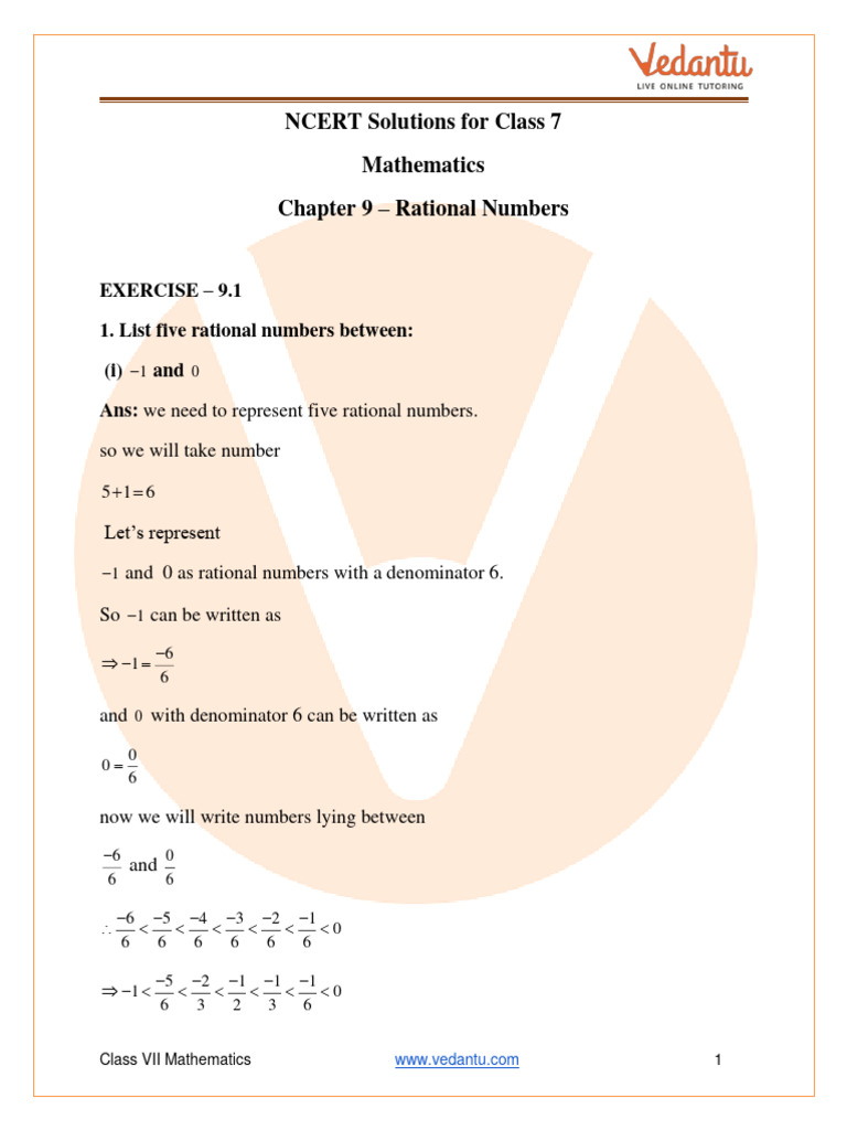 Rational Number | PDF | Rational Number | Arithmetic