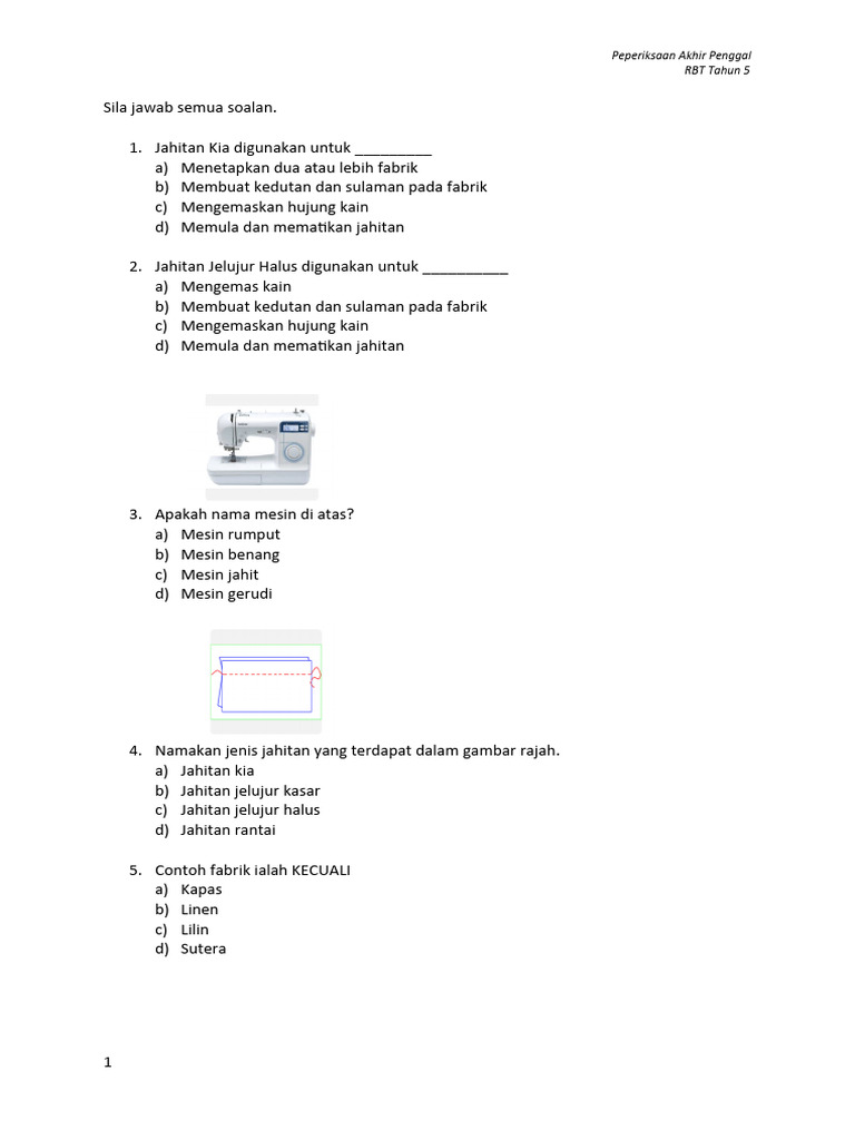 Exam RBT Tahun 5 2021 | PDF | Teknologi & Rekayasa