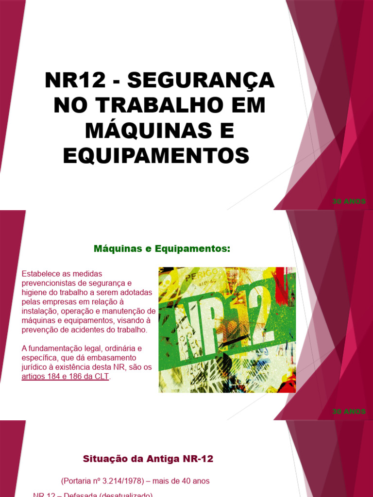 Treinamento NR 12 Máquinas e Equipamentos 1 | PDF