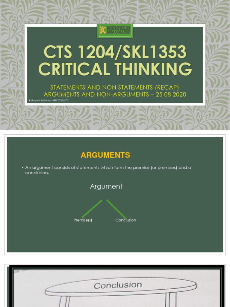 Critical Thinking Basics | PDF | Self-Improvement