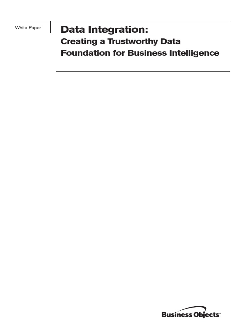 Data Integration | PDF | Data Warehouse | Business Intelligence