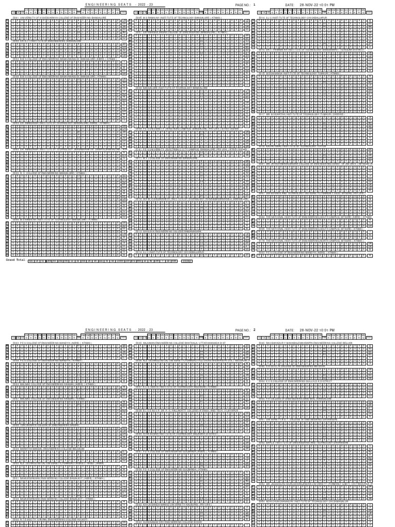 Seatmatrix Engg | PDF