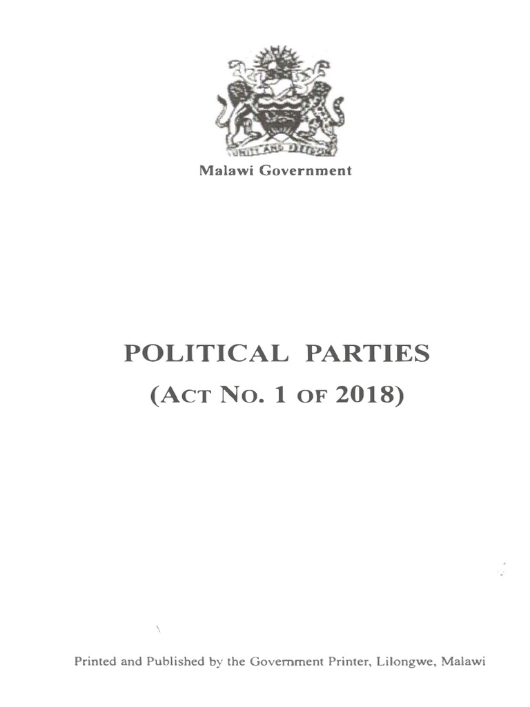 Political Parties Act 2018 | PDF | Social Equality | Justice