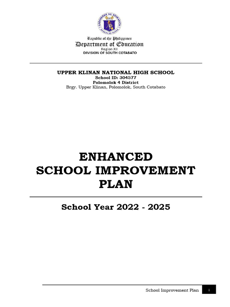 E-Sip Upper Klinan NHS 2022-2025 | PDF | Schools | Learning