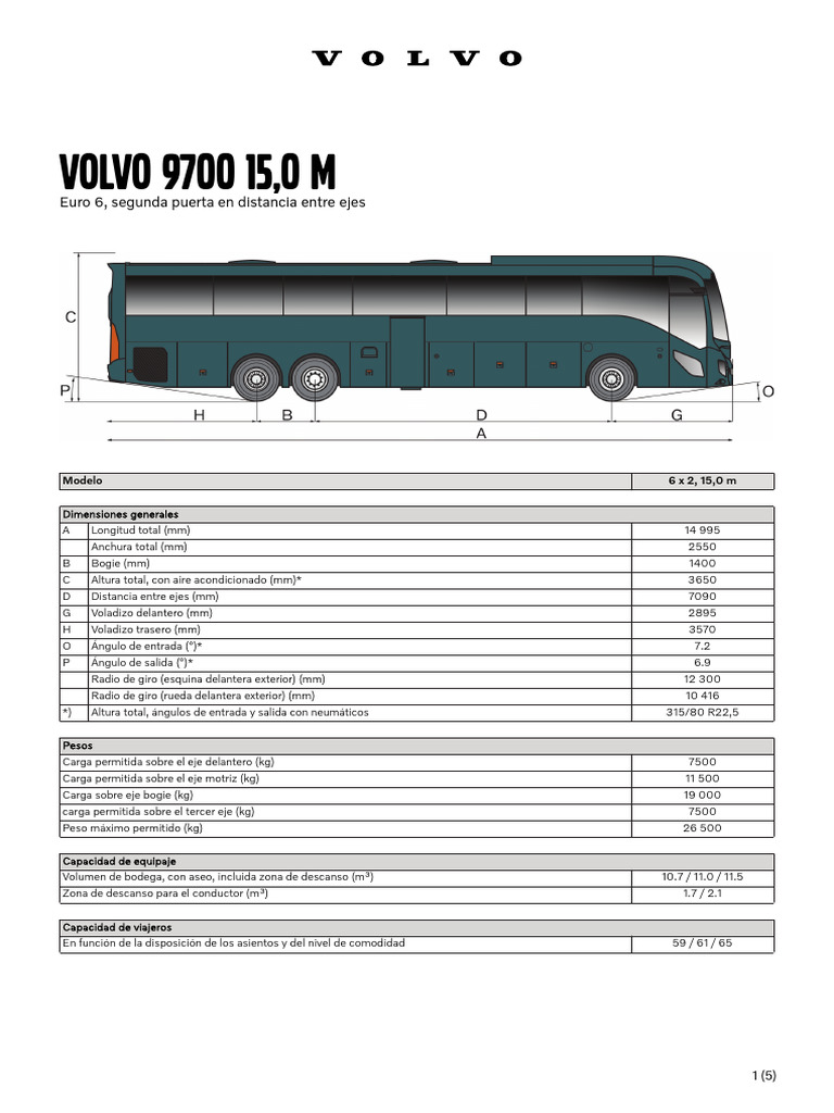 Data Sheet 9700 15.0 Second Door in Wheelbase Euro 6 ES 2022 | PDF ...