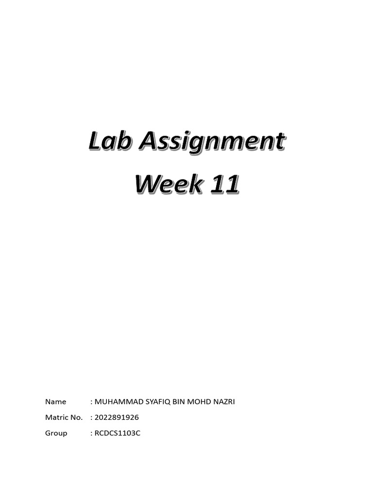 Lab Week11 MUHAMMAD SYAFIQ BIN MOHD NAZRI | PDF