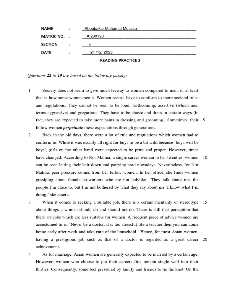 Reading Practice 2 - Ai230193 | PDF | Clinical Medicine | Dentistry ...