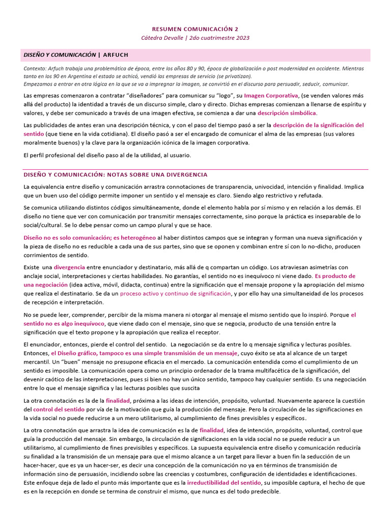 Resumen Final - Comu 2 - Ludmi | PDF | Comunicación | Realidad