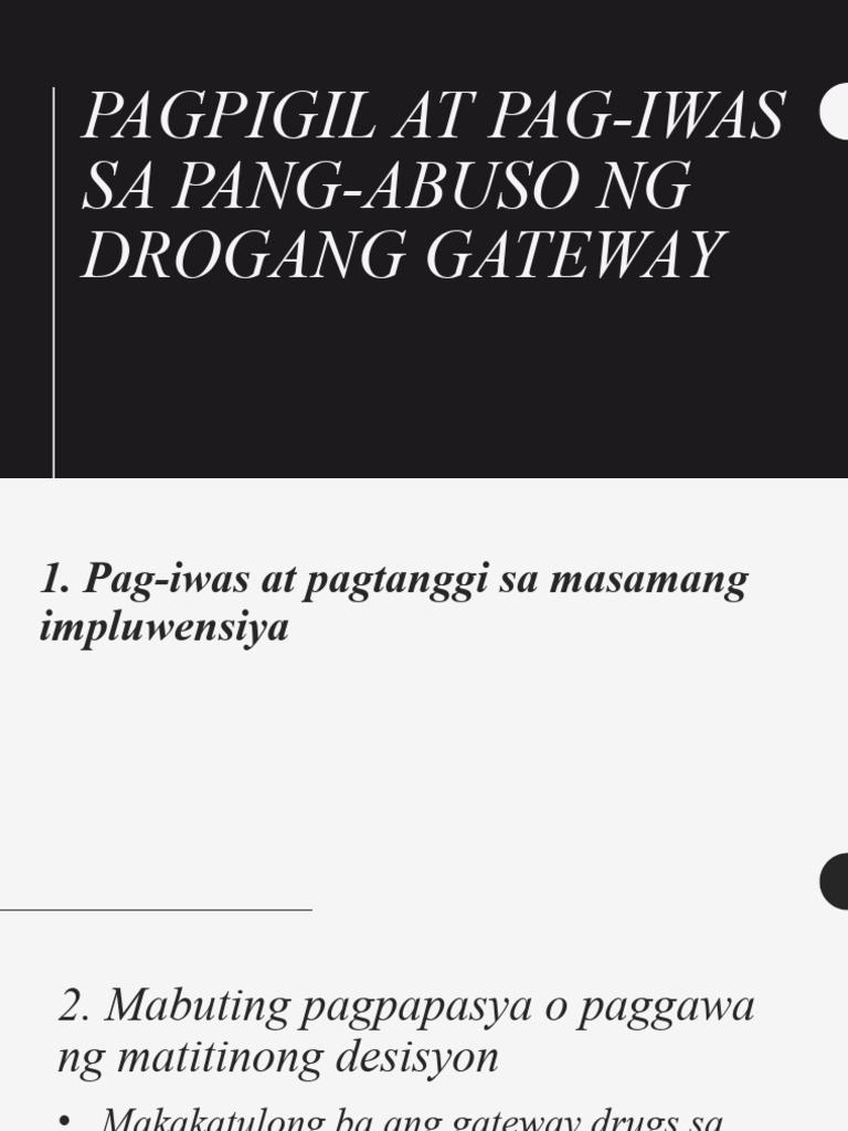 3rd Pagpigil at Pag-Iwas Sa Pang-Abuso NG Drogang Gateway | PDF 3rd Pagpigil at Pag-Iwas Sa Pang-Abuso NG Drogang Gateway | PDF
