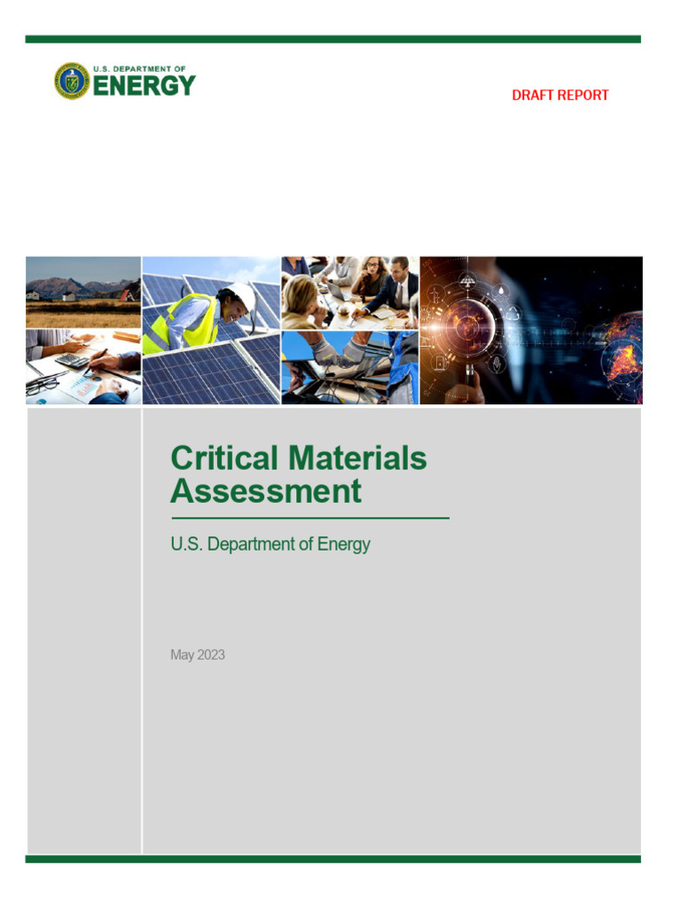 Critical Materials Assessment (05-2023 by US DOE) | PDF | Electric ...
