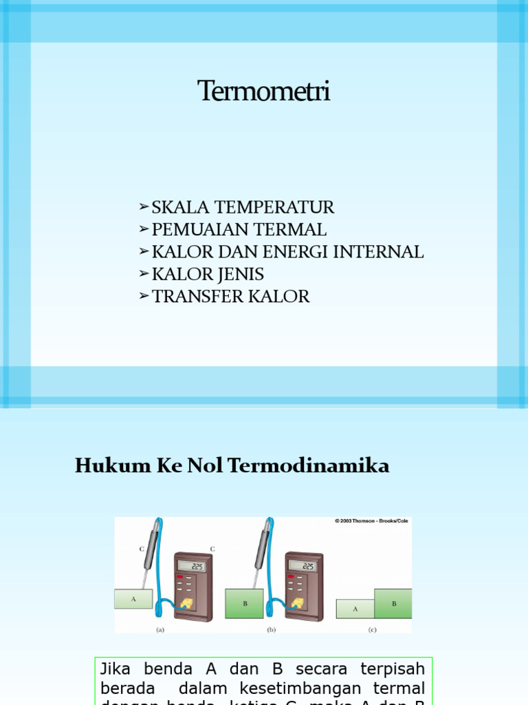 Dasar-Dasar Termometri dan Kalor | PDF | Metode & Bahan Ajar