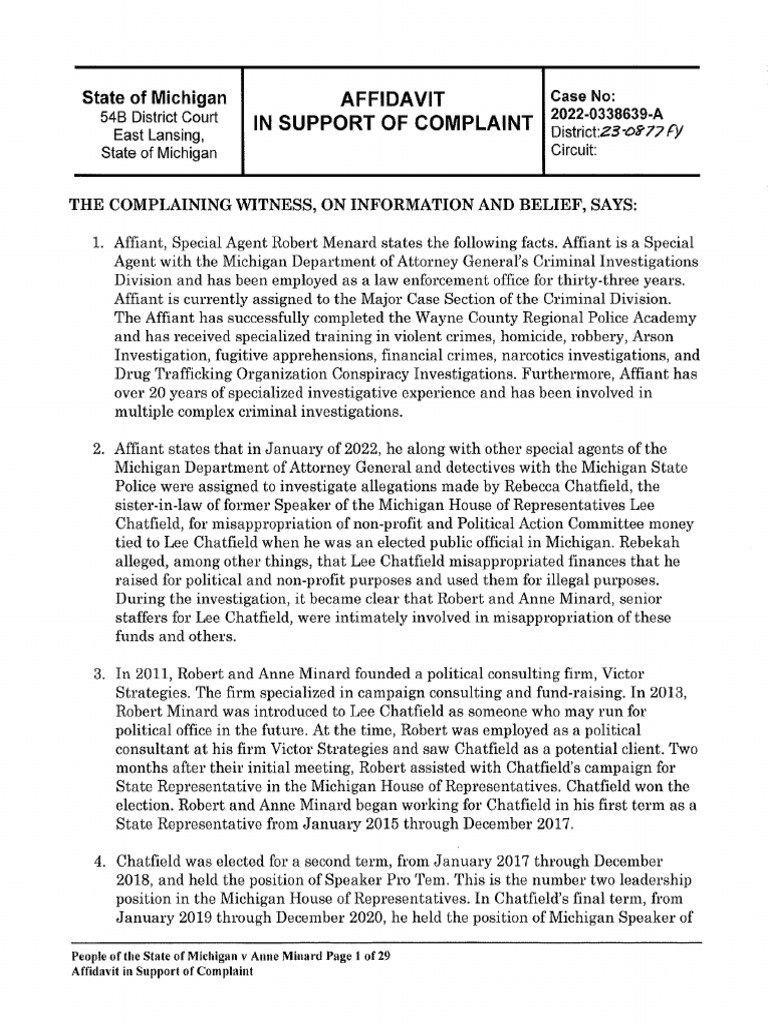 Anne Minard Affidavit Redacted | PDF