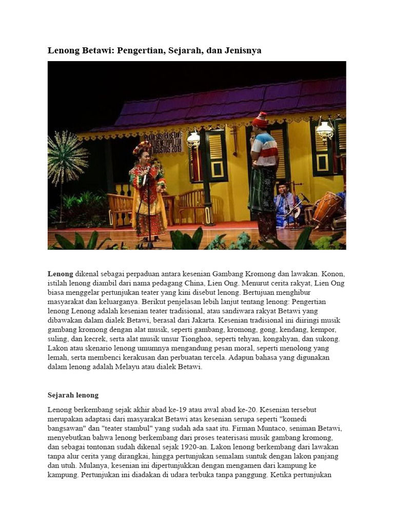 Lenong Betawi | PDF