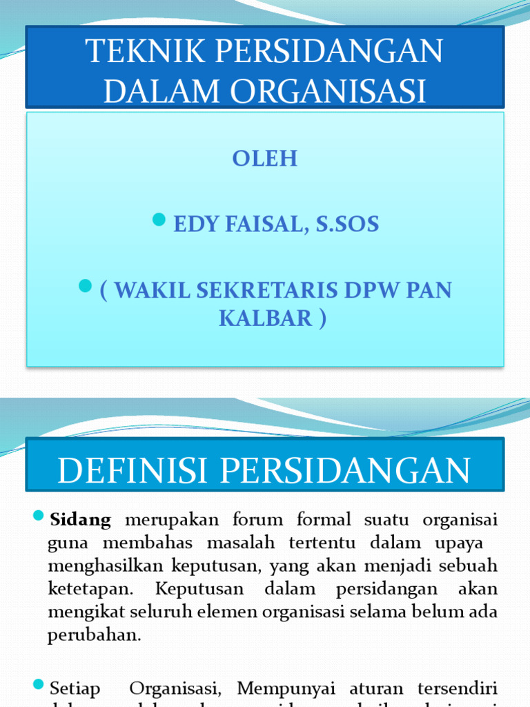 Teknik Persidangan Efektif dalam Organisasi | PDF
