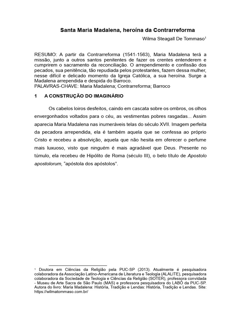 Tommaso Wilma - Maria Madalena | PDF