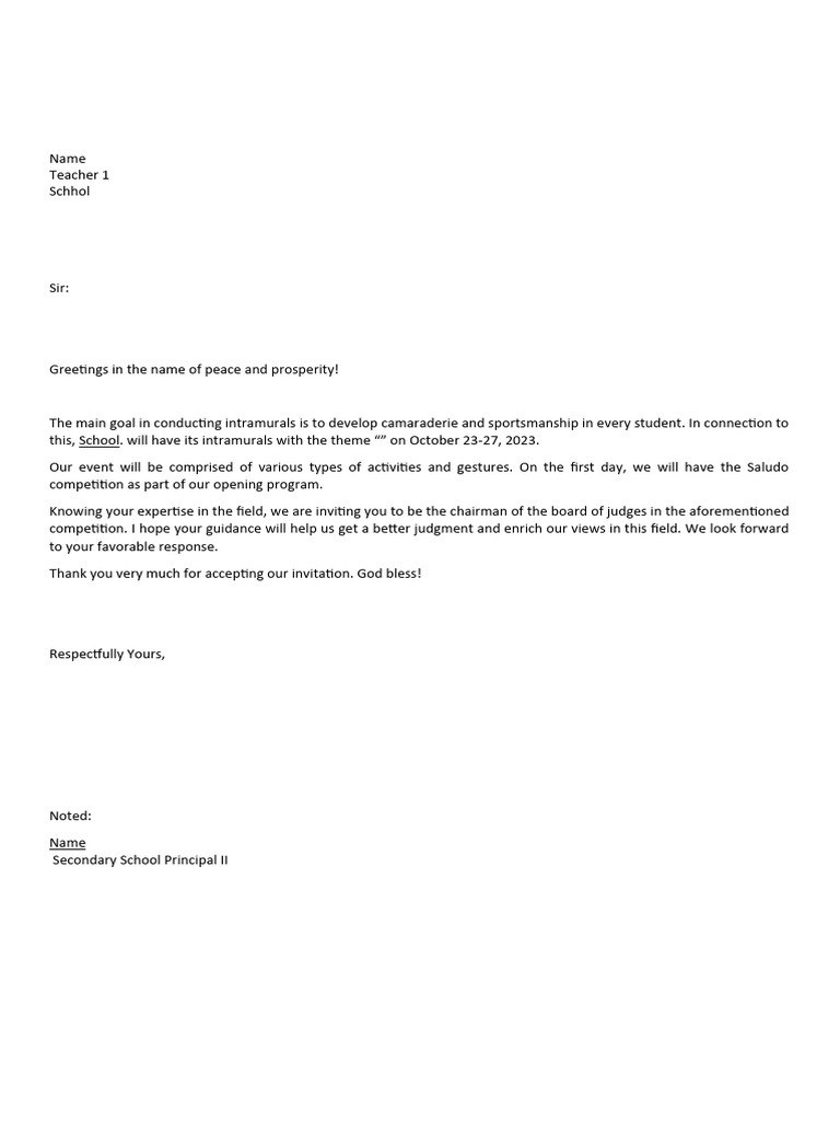 Judge Letter of Invitation | PDF