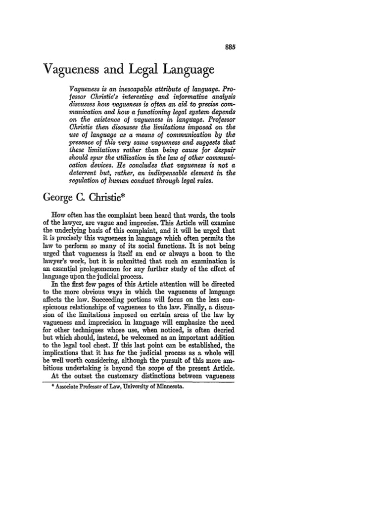 Vagueness and Legal Language | PDF