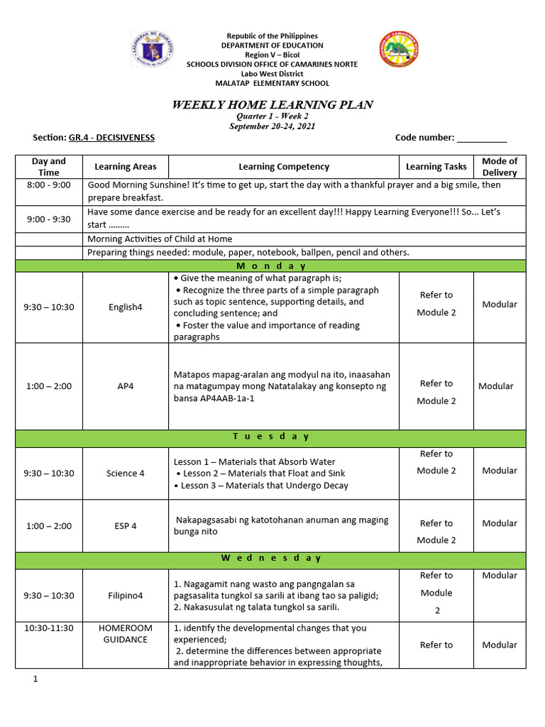 WHLP Q1 2021-22 | PDF