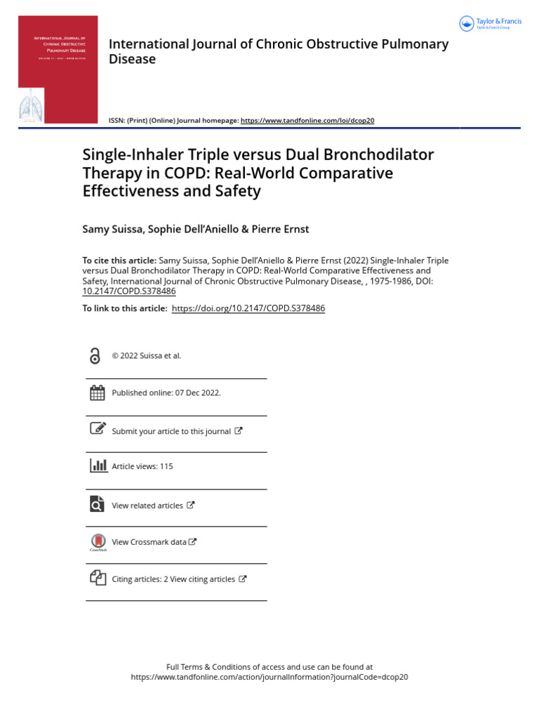 Single-Inhaler Triple Versus Dual Bronchodilator Therapy in COPD Real ...