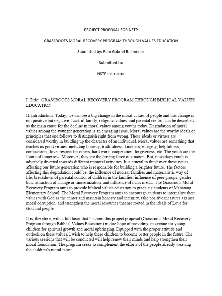 Project Proposal For NSTP | PDF