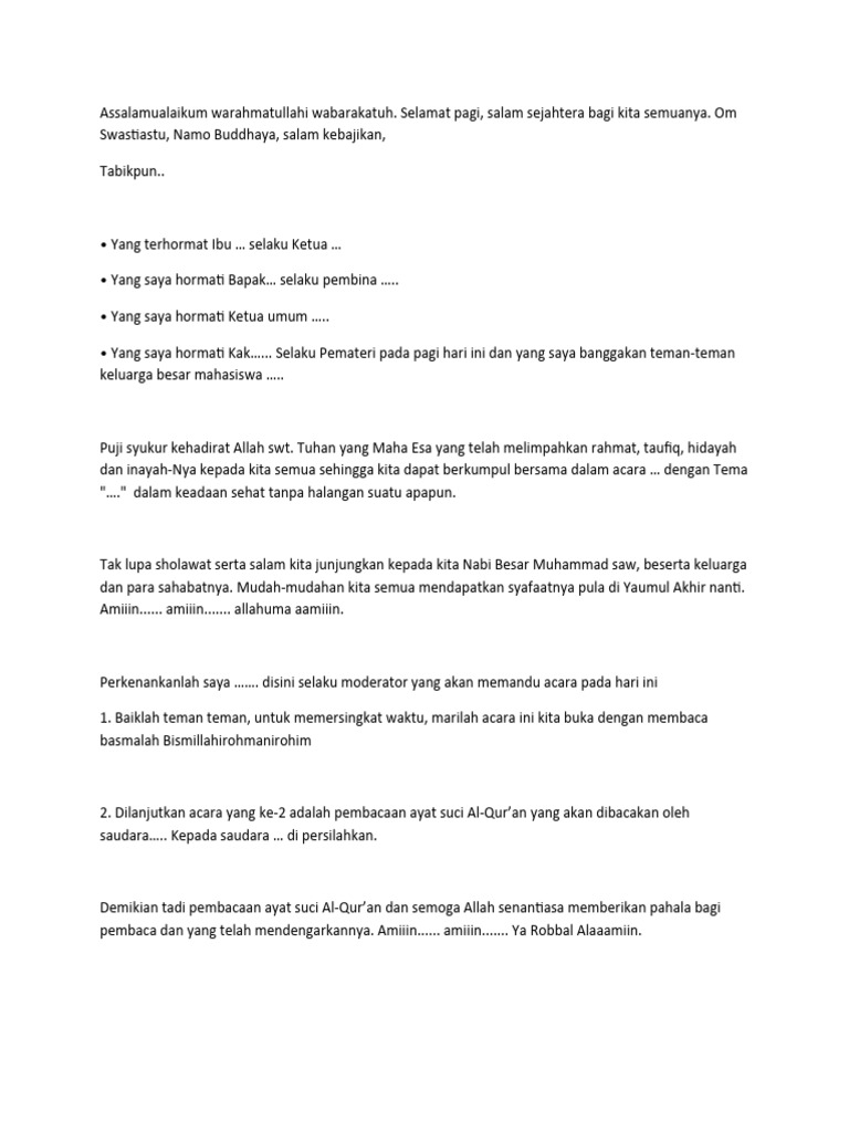 Contoh Teks Moderator | PDF