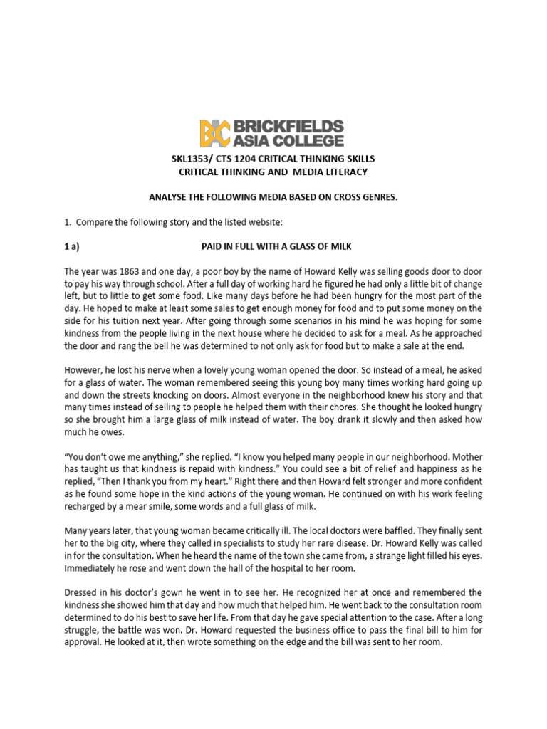 Paid With A Glass of Milk | PDF