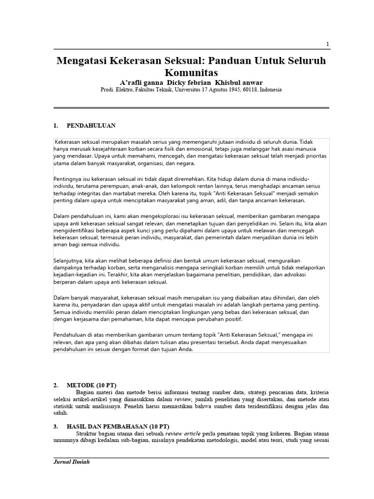 Panduan Anti Kekerasan Seksual Komunitas | PDF