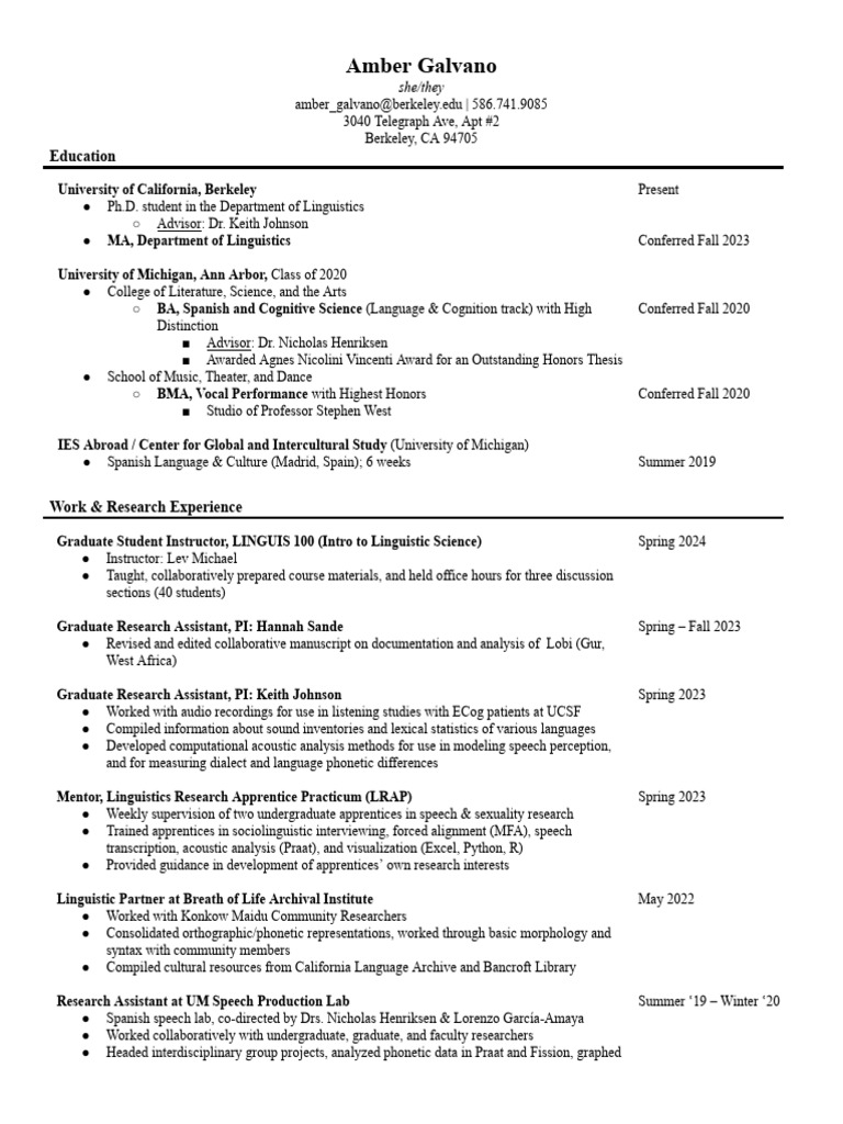 Amber Galvano - Resume | PDF