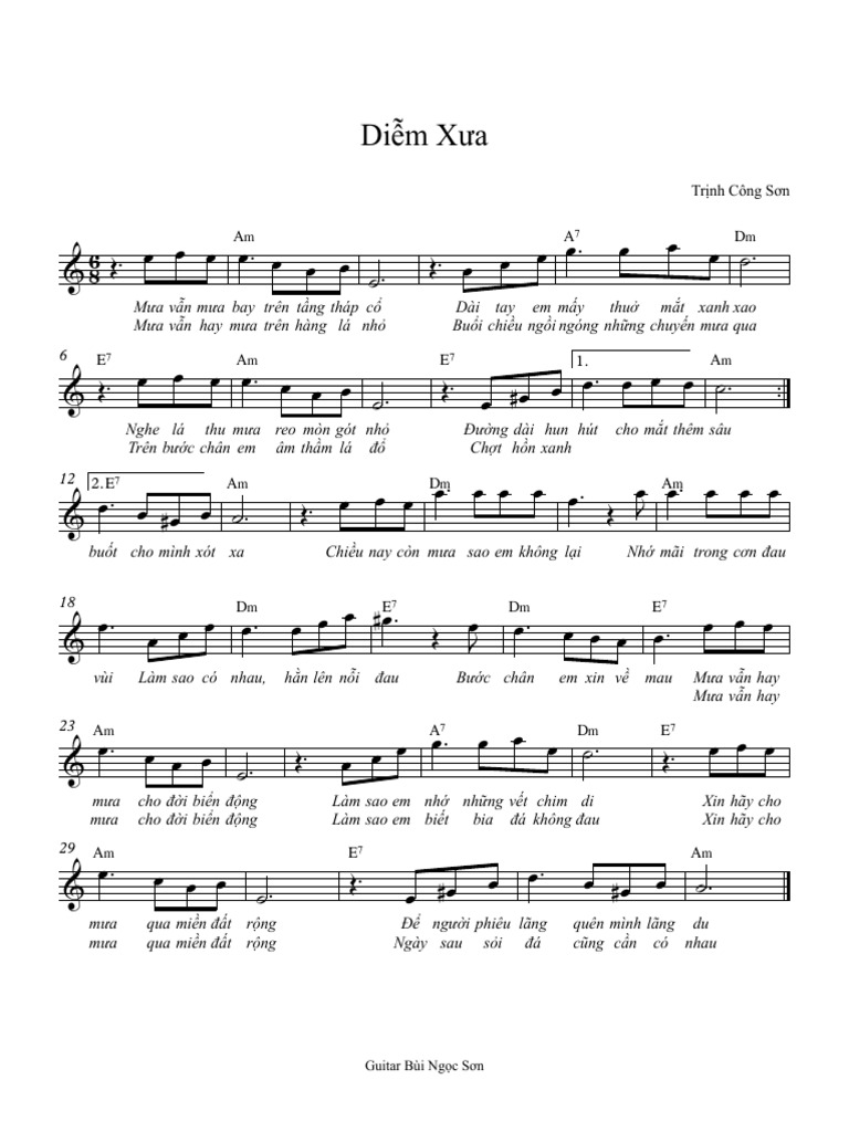 Diem Xua Am - Full Score | PDF