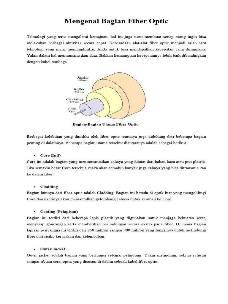 Mengenal Bagian Fiber Optic | PDF