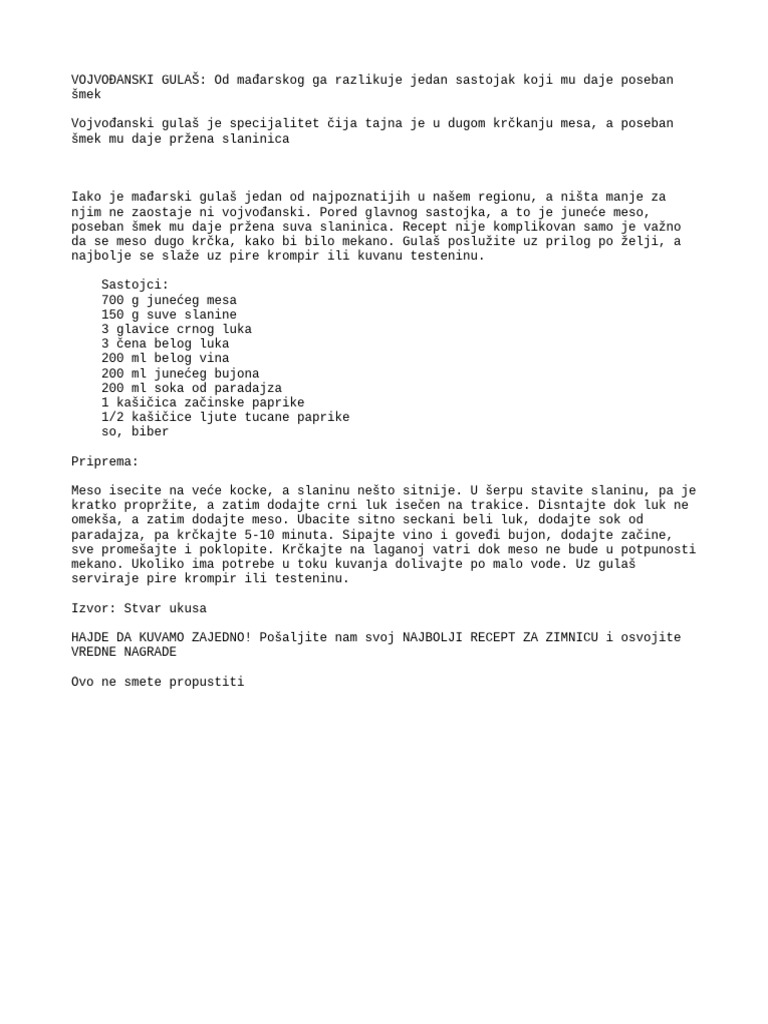 Vojvodjanski Gulas | PDF