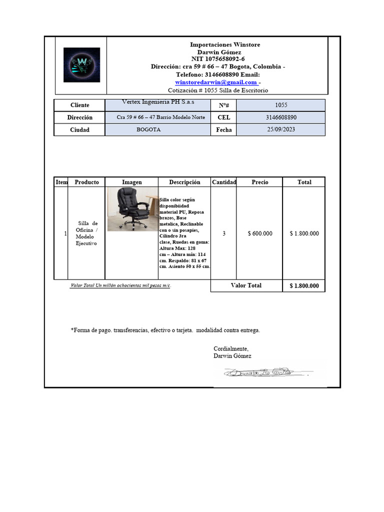 Documento Cotizacion Formal | PDF