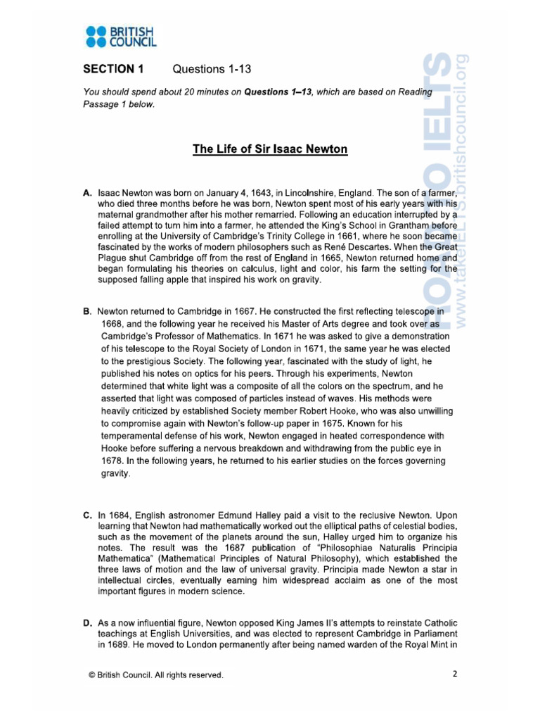 The Life of Sir Isaac Newton | PDF