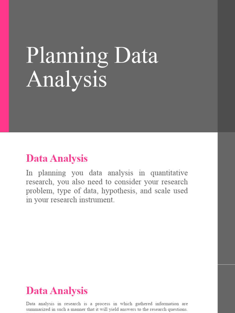 Planning Data Analysis | PDF | Statistics | Statistical Hypothesis Testing Planning Data Analysis | PDF | Statistics | Statistical Hypothesis Testing