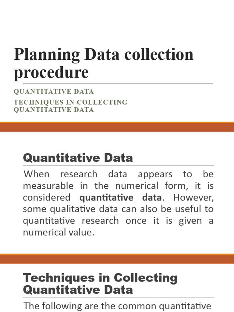 Planning Data Collection Procedure | PDF | Quantitative Research | Data
