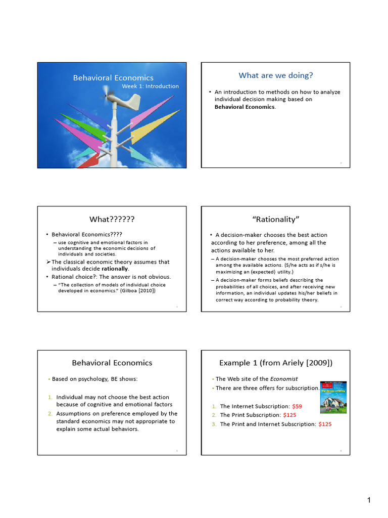 1 - Introduction Behavioral Economics | PDF | Behavioral Economics ...