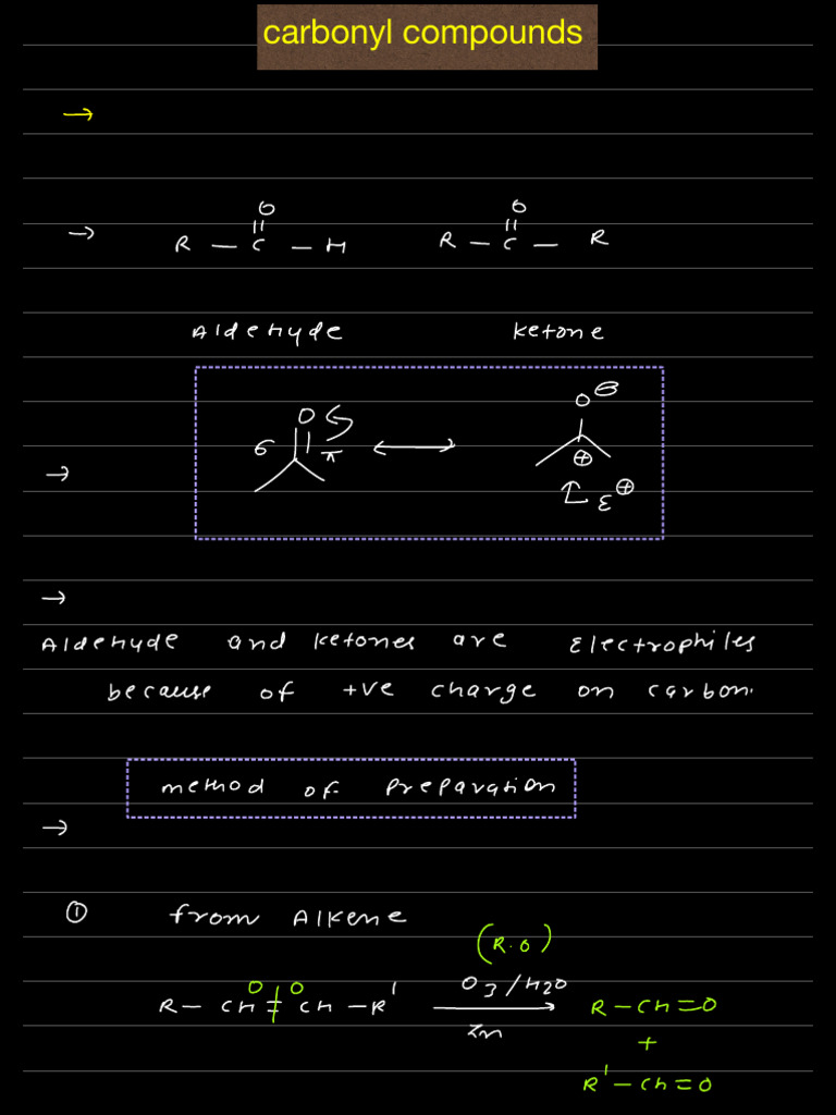 Carbonyl Compounds | PDF | Ketone | Aldehyde