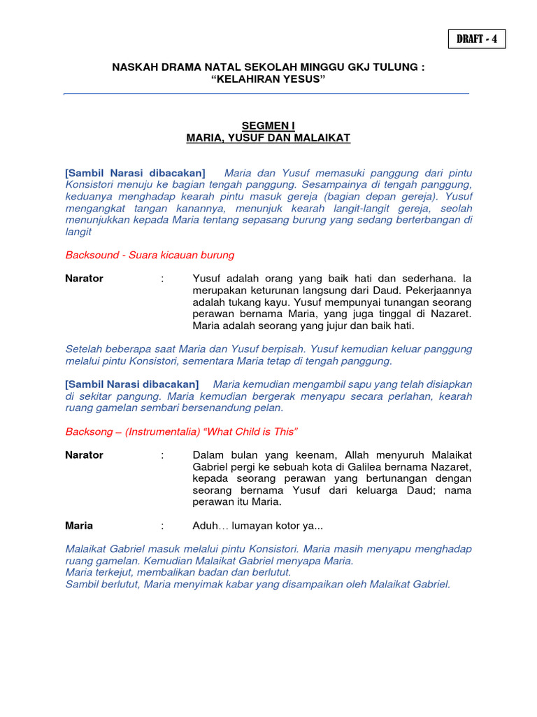 Naskah Drama Natal GKJ Tulung Rev3 | PDF