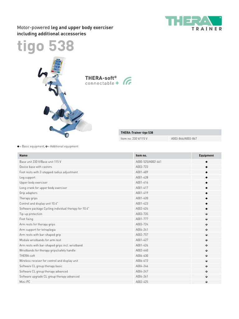 THERA-Trainer tigo 538 Overview | PDF