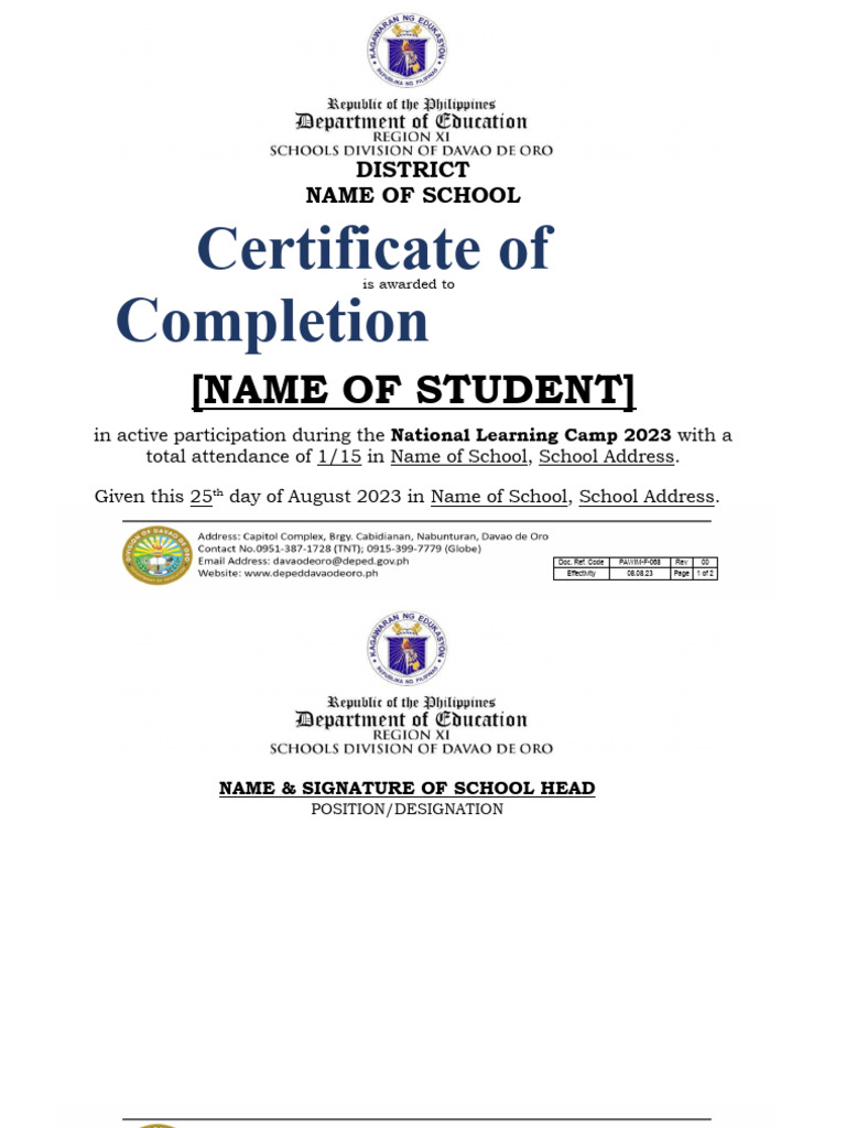 Certificate of Completion NLC 2023 | PDF